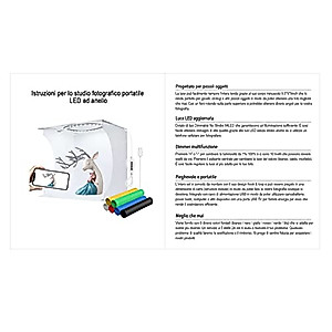 Photo Studio Light Box,Photo Shooting Tent kit,Portable Folding Home Photography Light Tent kit with White/Warm/Soft Lighting + 6 Color Backgrounds for Jewellery,Accessories,Toys and Small Items