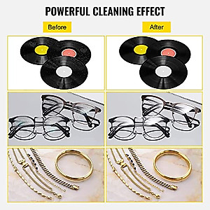 Happybuy Ultrasonic Cleaner 6L Ultrasonic Vinyl Cleaner 7-12 Inch 8 Records Ultrasonic Vinyl Cleaning Machine 180W Ultrasonic Records Cleaner with Drying Rack for Home Store