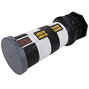 Lighthouse Light, Solar Light, Easy to Use Soft Comfortable Light Lighthouse Light for Garden Home Yard Craft Ornament (Black and White)