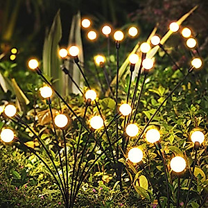 NEEMO Solar Garden Lights 4 Pack - Upgraded Brighter Firefly Lights Solar Outdoor with 8 LED, Swaying and Dancing, Solar Outdoor Lights, Pathway Lights Solar Powered for Yard Garden Patio (Warm white)