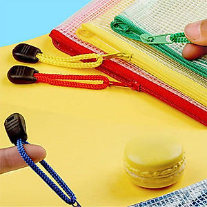 DoTebpa 25 Pcs 5 Colors Small Plastic Zip Document,Clear Plastic Pouch with Zipper for Receipt,Check,Pencil,Mini Tool