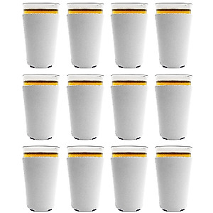Blank Neoprene Pint Glass Coolie (12 Pack, White)
