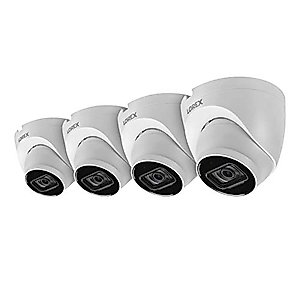 Lorex Technology Lorex E841CD-E IndoorOutdoor 4K Ultra HD Security IP Dome Camera, 2.8mm, 130ft Night Vision, Color Night Vision, Audio, White (4 Pack) E841CD-4PK