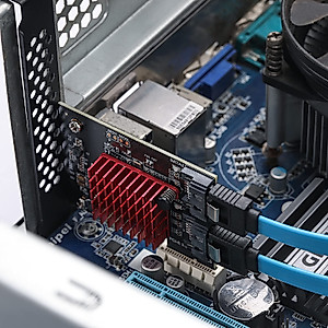 MZHOU 2 SATA Expansion Card, PCI-E 3.0 GEN3 JMICRON + JMB582 Chip, 6 Gbit/s Expansion Adapter Cards with Low-Profile Bracket