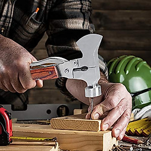 Hammer Multitool, Multipurpose 14 in 1 Camping Tool Survival Gear Hammer Tool Set Accessories with a Magnetic Wristband and a Pair of LED Flashlight Gloves for Household, Camping Equipment, Work