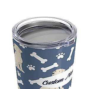 Custom Yellow Lab 20oz Travel Mug - Personalized Stainless Steel Insulated Tumbler Cup for Dog Lovers Warm Cold Drinks Coffee Beer Gifts for Men Women Labrador Retriever