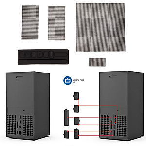 Dust Filter, Replacement Dust Filter for Xbox Series X, 8 Dust Plugs, 4 PVC Meshs Set, Vented Dust Cover Mesh Filter for Game Consoles