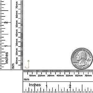 AVORA 14K Yellow Gold 2mm Ball Curved Nose Ring Twist Screw Body Jewelry (22 Gauge)