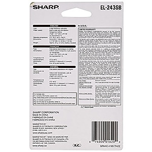 Sharp Electronics 8-Digit Twin Powered Calculator (EL-243S/EL-243SB)