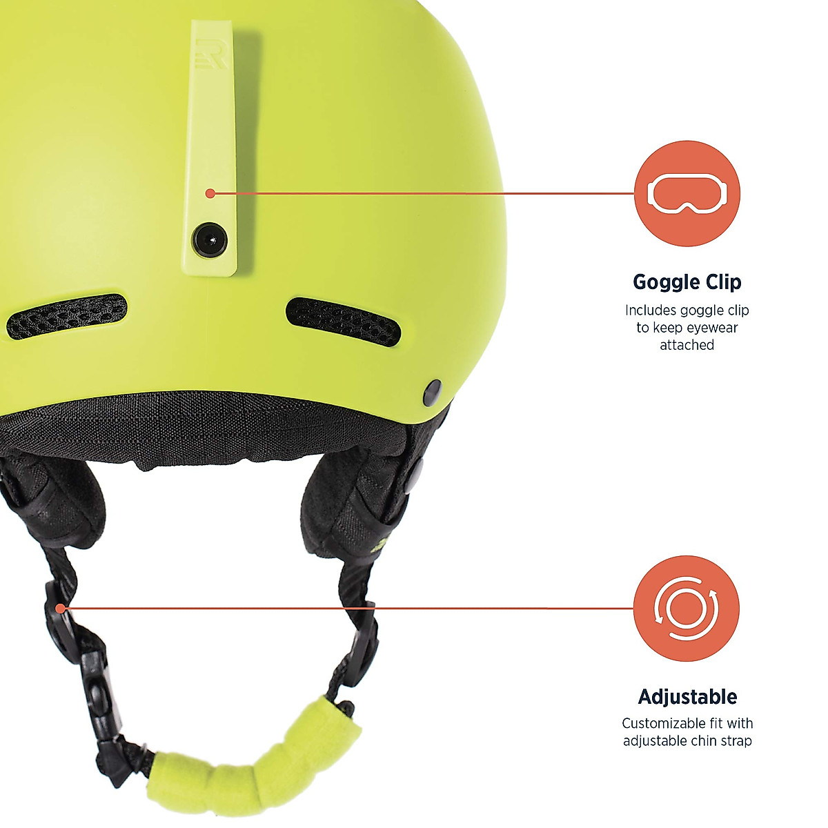 Retrospec Traverse H3 Youth Ski & Snowboard Helmet , Matte Lime, Small (52-55cm)