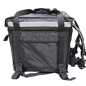 PK-64B: Big Pizza/Food Delivery Bag for Motorcycle or Bicycle, 16"x16"x16", with Metal Rack for Motorcycle Use