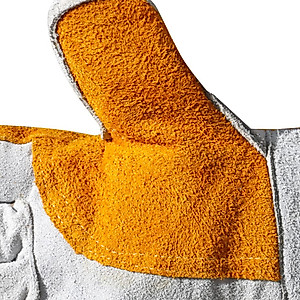 C/A 14 Inches Leather Forge Welding Gloves Heat Fire Resistant Welding Gloves BBQ Grill Gloves Fireplace Welder Gloves for Men&Women