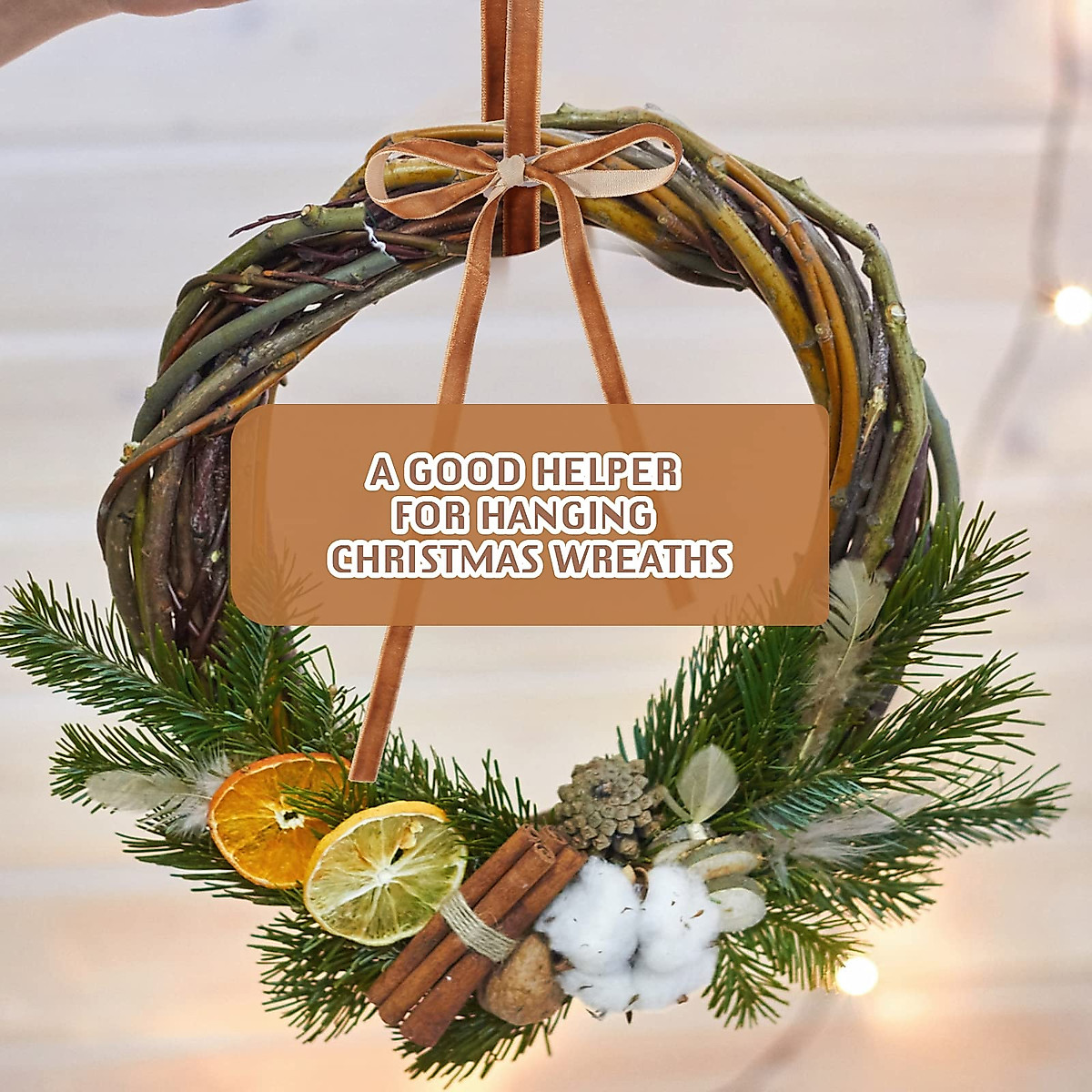 Christmas Wired Velvet Ribbon with Gold Edge Velvet Waterproof Ribbon Wrapping Velvet Decoration Ribbon for Xmas Wreath Bows Floral Craft Ornaments(Khaki,3/8 Inch x 20 Yard)