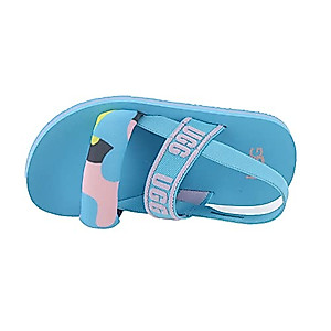 UGG Unisex-Child Zuma Sling Camopop Sandal, Summer-sky Blue, 2 Big Kid