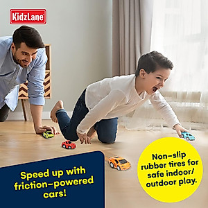 Kidzlane Diecast Metal Pullback Cars | Friction-Powered Toy Cars for Kids | 4 Pack Mini Car Set | Ages 3 and Older! Toddler Toys | Die Cast Metal Toy Cars