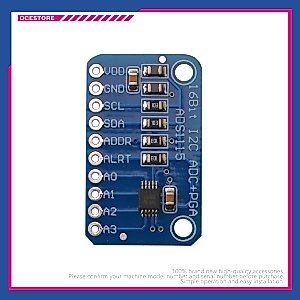 OCESTORE 2pcs ADS1115 Development Board Module 16 Bits 4 Channel Bits ADC PGA Converter with Programmable Gain Amplifier ADS1115 Development Board Module