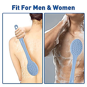 zxbaers Back Brush for Shower, 2 Pack Bath Brush Long Handle with Medium Stiff Bristles, Back Scrubbers for Use in Shower Men & Women Body Exfoliating Bath or Dry Brush