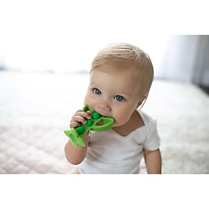 Dr. Brown's Peapod Teether + Training Toothbrush, Help Soothe Baby's Sore Gums, Soft 100% Silicone, BPA Free, 3m+