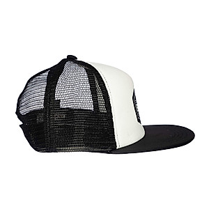 Knuckleheads Little Threads Toddler Boy Outfit, Baseball/Infant Trucker/Newborn Sun Hat - Baby Snap Back Trucker Mesh Fitted Patch Flat Brim Cap Basket Stuffer Gorros (S 12-24 Months, Bubba BW)