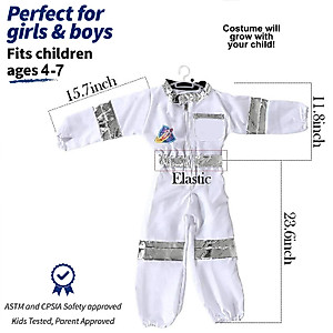 Liberty Imports Children's Astronaut Space Costume Space Pretend Dress Up Role Play Set for Kids Cosplay Ages 4-7