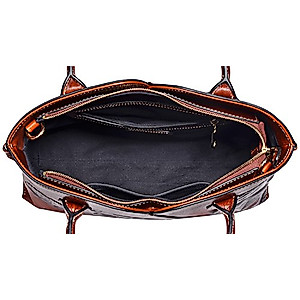 PIJUSHI Top Handle Satchel Handbags for Women Designer Floral Handbags and Purses (6913 Brown)