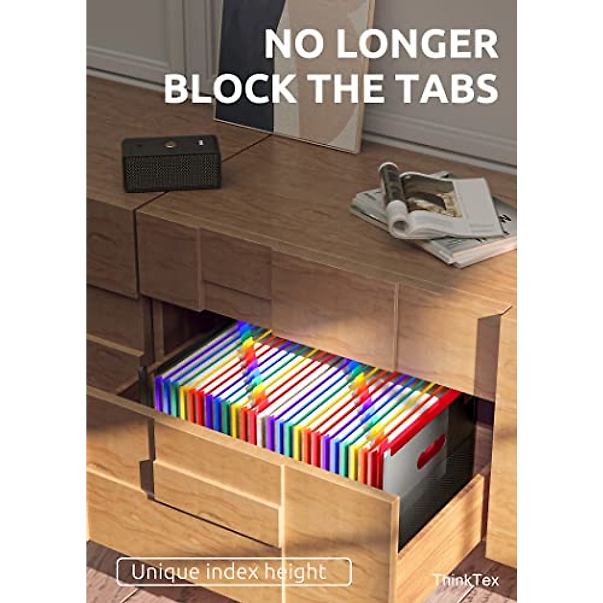 ThinkTex 26 Pockets Expanding File Folder, Upright & Open Top, A-Z Colorful Tabs, Larger Capacity Accordian Folder, Teacher Supplies
