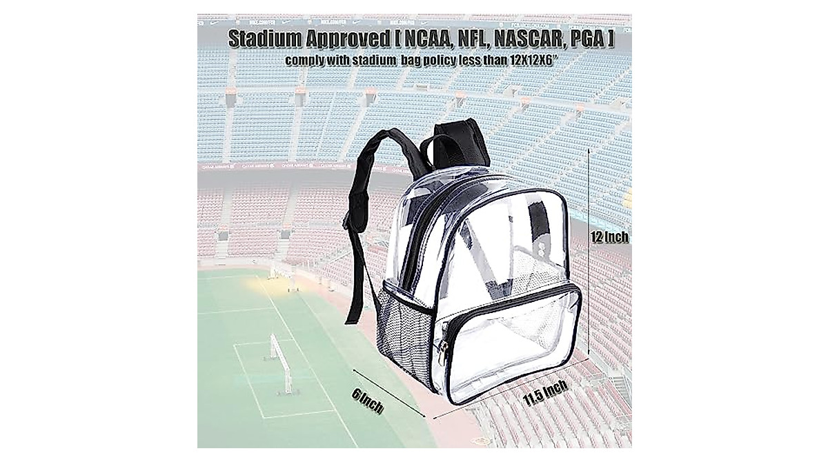 Crosstime Clear Stadium Backpack - Approved, Water-Resistant, Compact