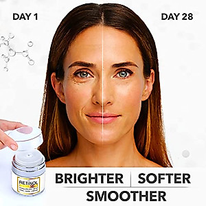 Retinol Cream for Face - Facial Moisturizer with Collagen Cream and Hyaluronic Acid - Anti Aging Face Cream - Day and Night Face Lotion for Women and Men - Hydrating Wrinkle Cream for Face - All Skin Types