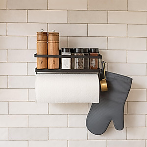 Magnetic Spice Racks for Refrigerator- Spice Rack Organizer with Iron Paper Towel Holder