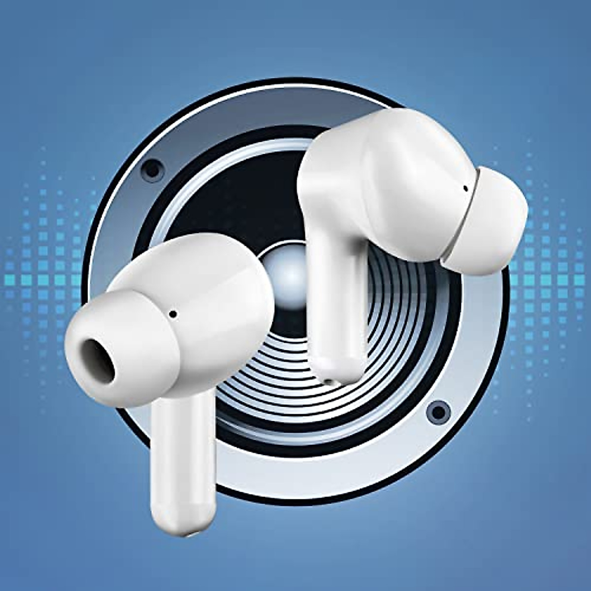 Acnob Ear Buds Wireless Bluetooth Earbuds 5.0 IPX6 Waterproof 32 Hours Playtime Headphones with Wireless Charging Case & Built in Mic TWS HiFi Bass Stereo Earphones for iPhone & Android,White