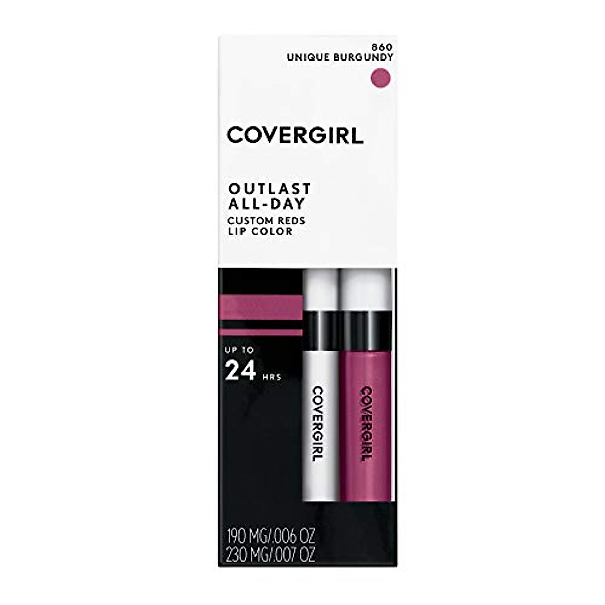 COVERGIRL Outlast All-Day Lip Color Custom Reds, Unique Burgundy , 2 Piece Set