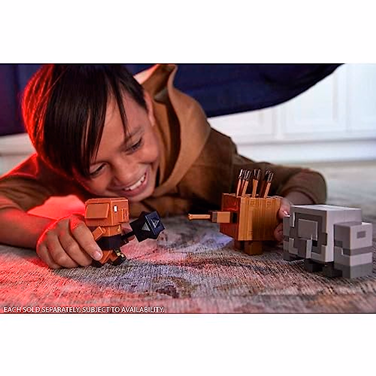 Mattel Minecraft Legends Action Figure, Cobblestone Golem with Attack Action & Accessory, Collectible Toy, 3.25-inch