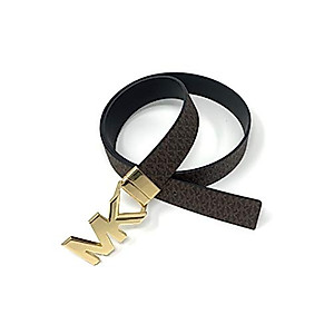 Michael Kors Womens Mk Logo Reversible Belt Brown/Black (L)