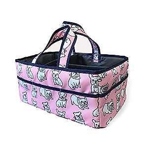 effe bebe Baby Diaper Caddy Organizer - Nursery Storage Bin for Boys and Girls - Car Traveling Organizer -Removable Inserts for Diapers and Baby Wipes - Newborn Essentials Must Haves