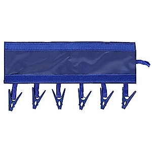 Alvinlite Portable Folding Cloth Socks Drying Hanger, Hooks Clothespins Travel Clothes Clips for Laundry Balcony Bathroom (Blue)