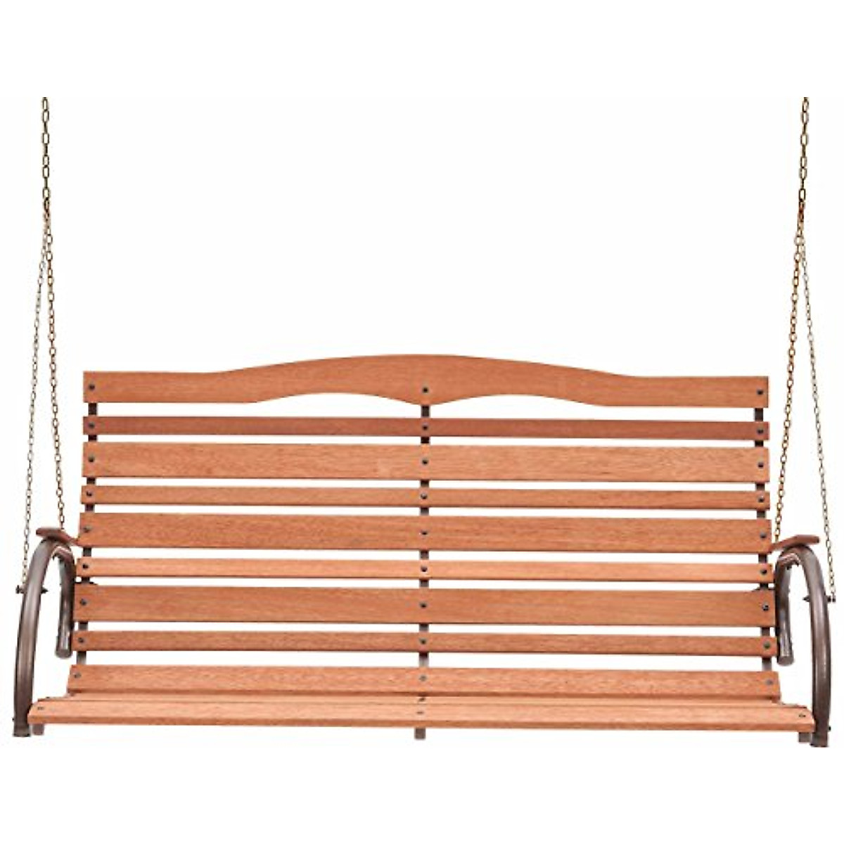 Woodlawn&Home Hardwood Porch Swing with Chains in Bronze Finish, 300013
