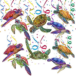 Turtle Swirls | Under The Sea Hanging Streamers Swirl for Baby Shower | Ocean Theme Birthday Party Supplies