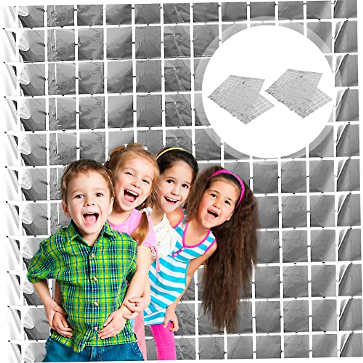 Mikikit 6 pcs Square Tinsel Curtain Pink Decor Blue Decor Gold Curtain Metallic Tinsel Curtains Purple Party Decorations Tinsel Backdrop Wall Tinsel Fringe Curtain Ribbon Christmas Plastic