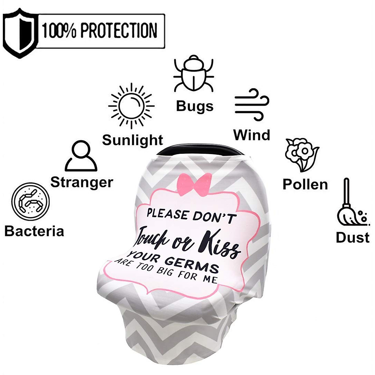 Nursing Cover for Baby Breastfeeding Stretchy Car Seat Canopy for Baby Girls/Boys, Multi-Purpose Soft Breathable Nursing Cover for Shopping Cart, High Chair, Stroller, Baby Shower Gifts(Stripe)