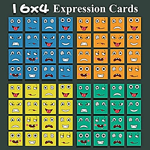 LELEMON Wooden Expressions Matching Block Puzzles Building Cubes Toy Borad Games Educational Montessori Toys for Toddler