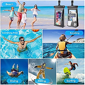 2 pcs Large Waterproof Phone Pouch Floating, Waterproof Bag Case for iPhone 15 14 13 12 11 Pro Max X XR 8 Plus Samsung Up to 7.2'', Water Proof Phone Dry Bag for Boating Swimming Kayaking Vacation
