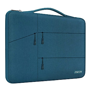 MOSISO 360 Protective Laptop Sleeve Compatible with MacBook Air 13 inch M3 M2 M1 2024-2018 / Pro 13 inch 2024-2016 / Surface Pro 9/8/7/6/X/5/4/3, Polyester Bag with Pockets&Belt, Deep Teal