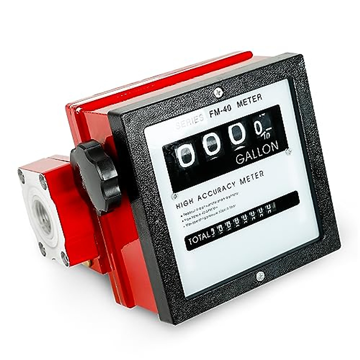 EASYBERG 1 1/2" (1.5 inch) Aluminum Mechanical Fuel Flow Meter, FM-40 Series 4-52 GPM 4 Digital, Used for Fuel Transfer Application