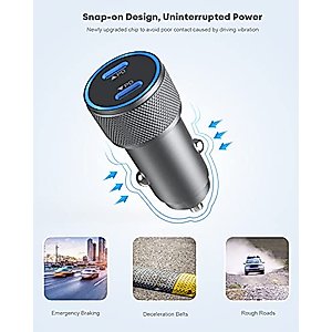 [Apple MFi Certified] iPhone Fast Car Charger, 40W Dual Port USB C Fast Charging Type C Charger Cigarette Lighter Adapter with【2 Pack】3FT USB C to Lightning Cable for iPhone 13/12/12 Pro/iPad/Airpods