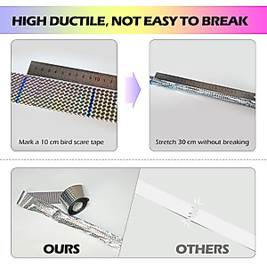 Ruolan Bird Scare Tape Ribbon(700FT) Reflective Tape Keep Birds Away Outdoor,Double Side Bird Flash Tape, Scare Geese, Pigeon, Duck, Woodpecker