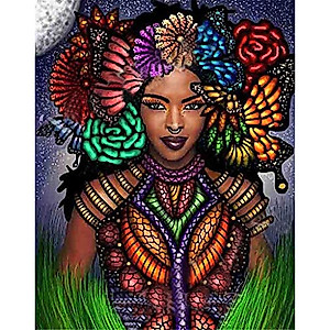 AKIMPE 5D Diamond Painting DIY Crystal Rhinestone Embroidery Arts Craft Oil Acrylic Full Drill Canvas Cross Stitch for Home Decoration Wall Decor Adults Kids Beginners by Number Kits with Brushes