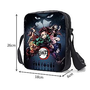 Demon Slayer Backpack Teens Anime laptop School Knapsack Toddler Travel Bag Outdoor Set of 3 (Style 10)