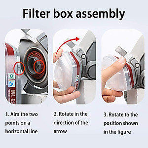 Reusable Half Face Gas Mask with Safety Glasses, Filters - For Painting, Welding, Woodworking