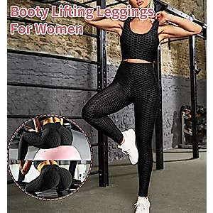 Murandick Booty Butt Lifting Leggings for Women Scrunch High Waist Textured Yoga Workout Pants