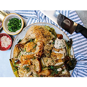 SPITJACK Chef's Knife. Home Kitchen, BBQ and Professional Chef. Stainless Steel 8 Inch Blade.